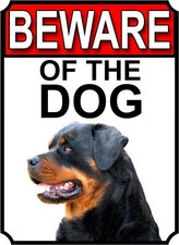 SHAWPRINT BEWARE OF THE DOG METAL GATE SIGN ROTTWEILER 200MM X 150MM ...