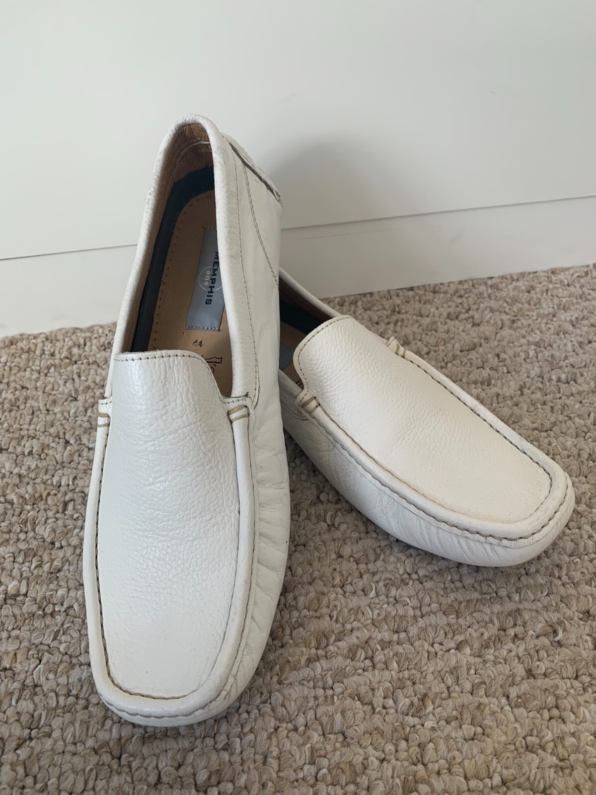 Memphis White mocassin men leather, size 44EU / 10.5 USmen | eBay