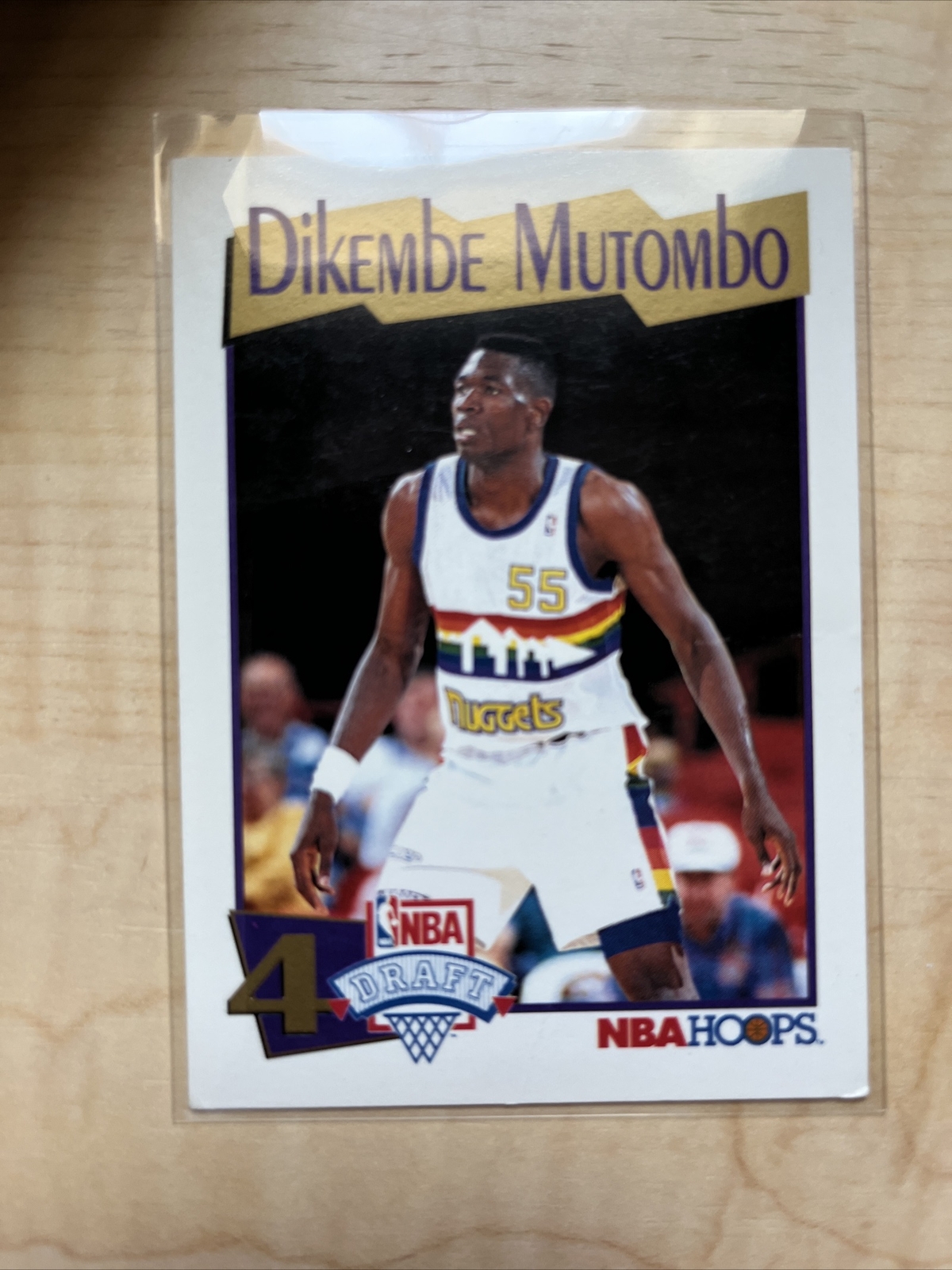 DIKEMBE MUTOMBO ROOKIE CARD 1991 NBA Hoops Basketball DRAFT RC Denver ...