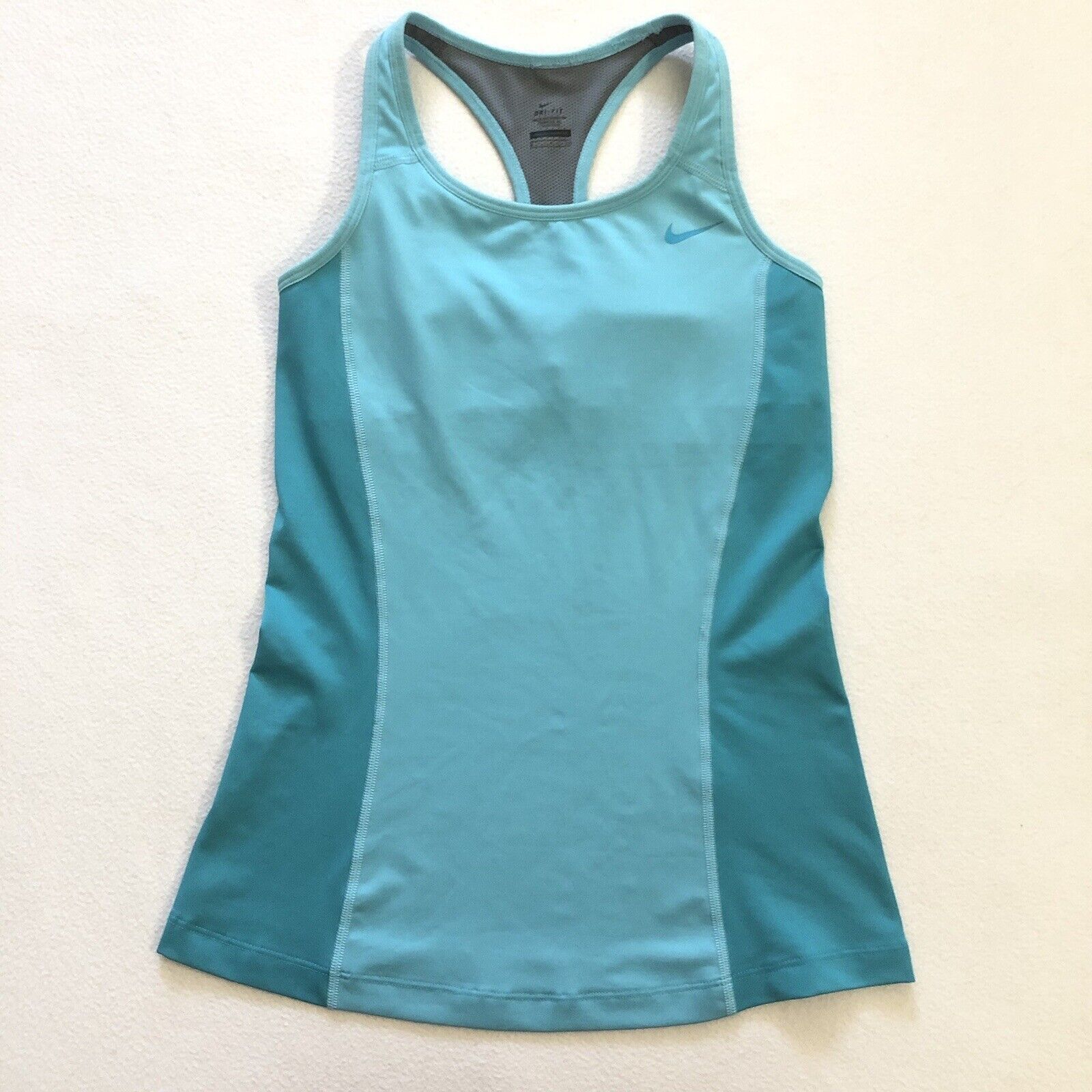 Nike Women Dri Fit Aqua Blue Racerback Workout Built … - Gem