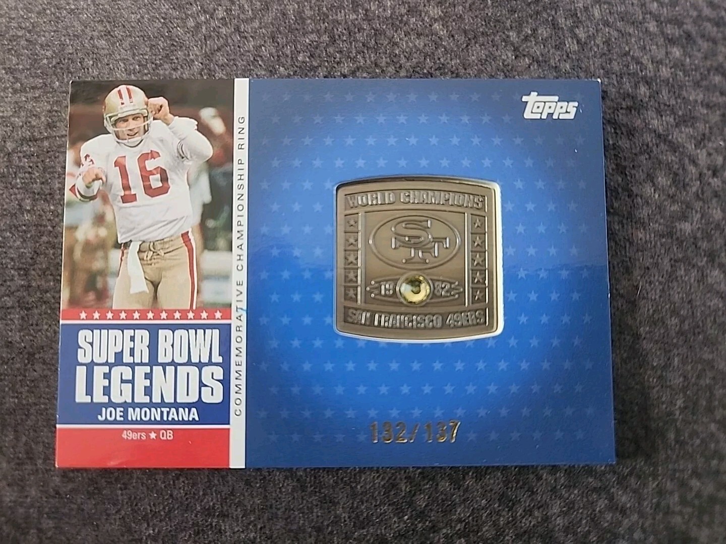 2011 Topps super bowl legends Joe Montana Ring NFL 132/137 49ers | eBay