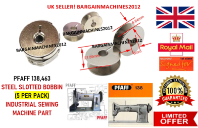 PFAFF 138,463 STEEL SLOTTED BOBBIN (5 PER PACK) INDUSTRIAL SEWING ...