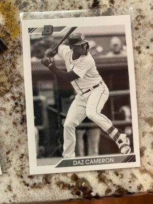 2020 BOWMAN HERITAGE BLACK WHITE PROSPECT CARD TIGERS DAZ CAMERON BHP ...