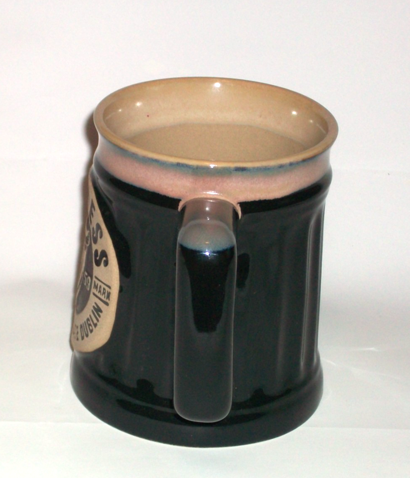 Guinness Pottery Style Tankard / Mug in Black Guinness Stout Glass Look ...