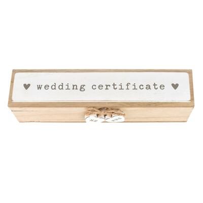 Wedding Certificate Holder Natural Wooden Box with Hearts Mr and Mrs | eBay