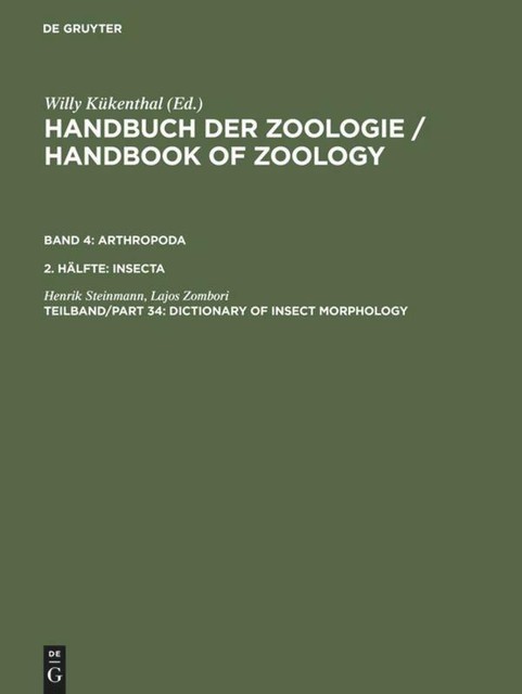 Dictionary of Insect Morphology von Lajos Zombori (1998, Gebundene ...
