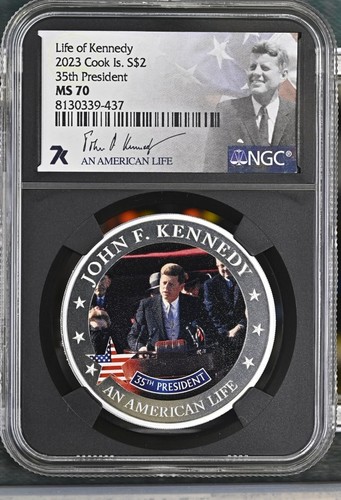 Life of Kennedy - 35th President 1/2 oz Silver Coin 2023 MS70 7K | eBay