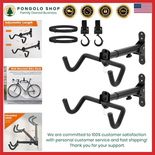 2-Pack Horizontal Wall Mount Bike Rack - Heavy-Duty Indoor Bicycle ...