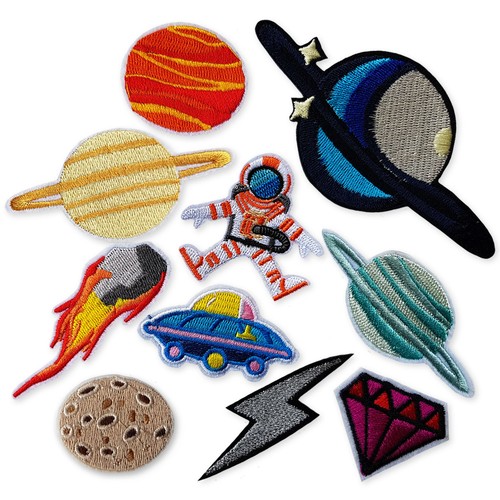 Space Planet Moon Comet Costume Iron Sew on Embroidered Appliques ...