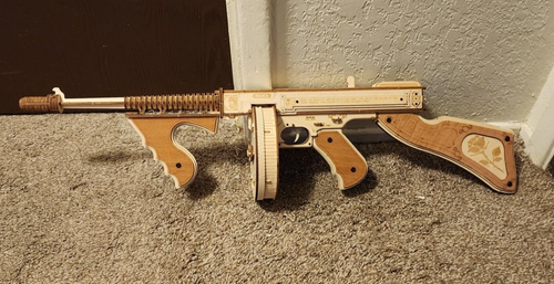 3D Wooden Puzzles Adults-Rubber Band Toy Tommy Gun-Model Kit Adult ...