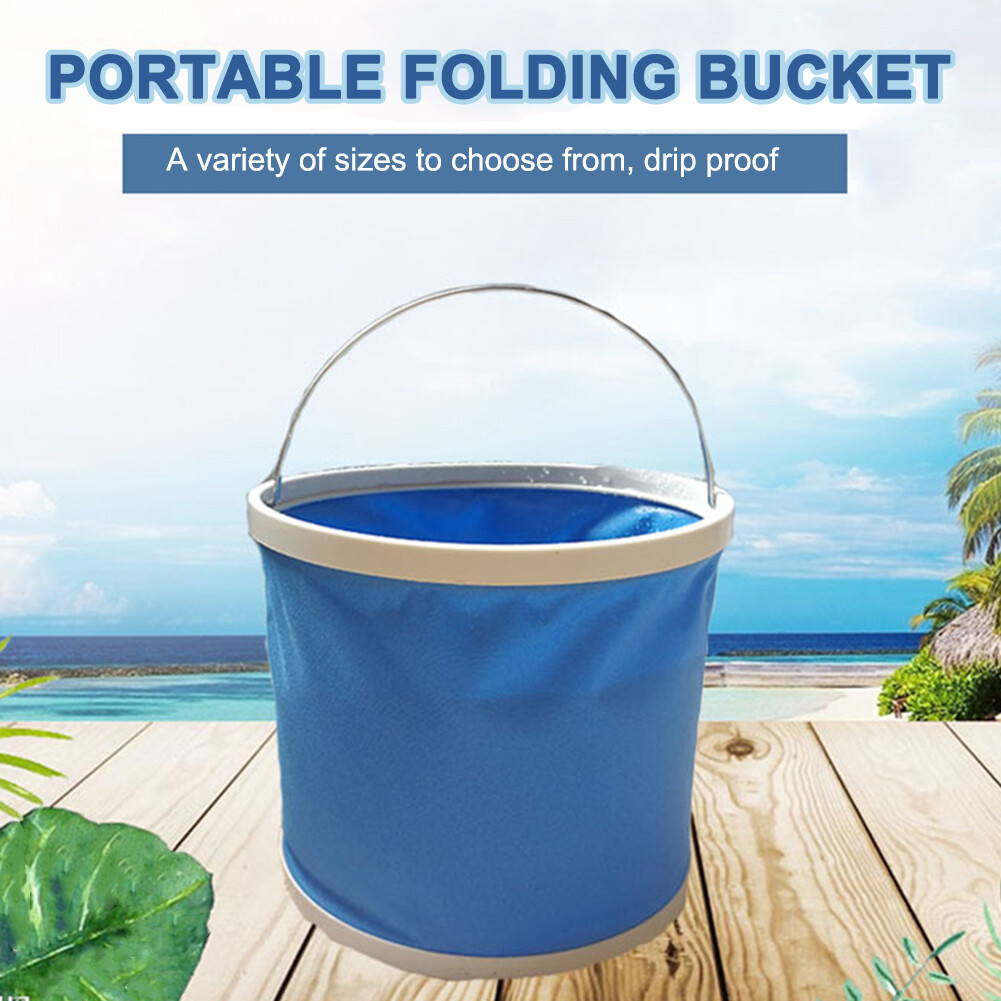 Folding Bucket Outdoor Fishing Camping Picnic Water Storage Container ...
