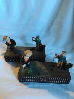 Cast Iron Metal Mechanical Coin Golfer Bank Birdie Putt Reproduction ...