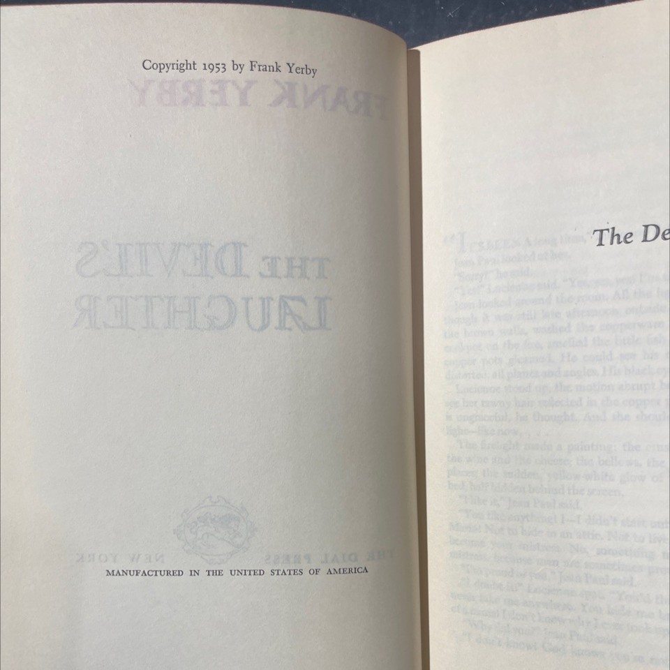 the devil's laughter book, by Frank Yerby, 1953 Hardcover | eBay