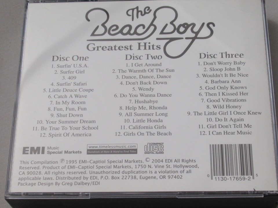 The Beach Boys: 36 All-Time Greatest Hits 3 CD Set, Fat Box Case | eBay