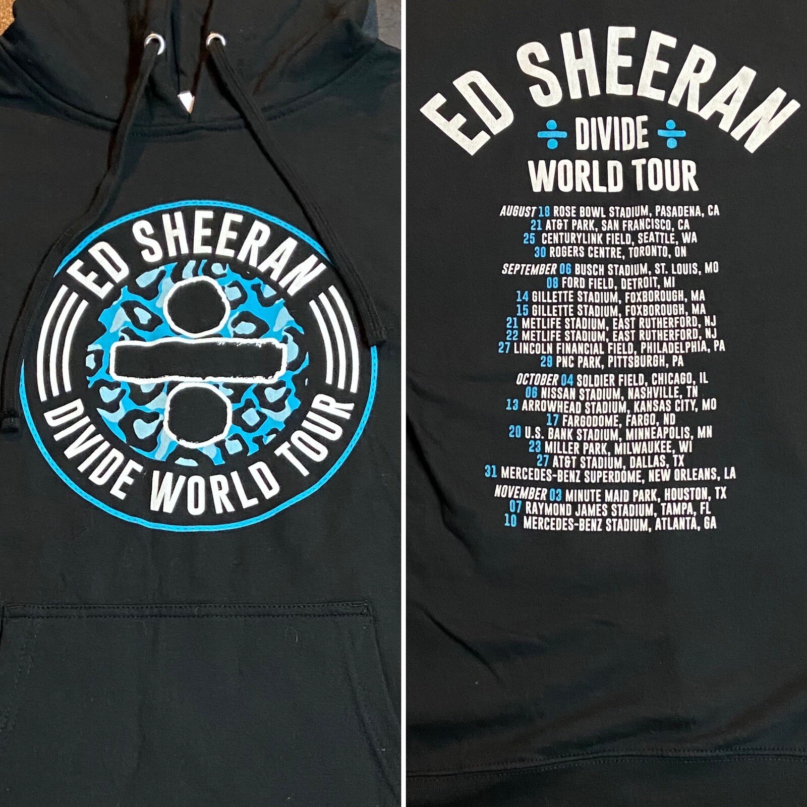 Adult Medium Ed Sheeran Divide World Tour Pullover Hoodie Sweatshirt ...