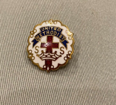 Vintage United Methodist Church Sunday School Pin white background ...