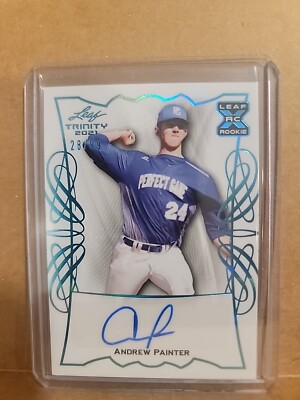 2021 Leaf Trinity Blue Andrew Painter Auto Autograph RC 28/99 Rookie ...