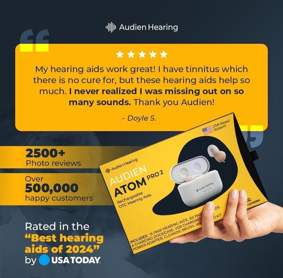 Audien Atom Pro 2 Rechargeable OTC Hearing Aids - NEW | eBay