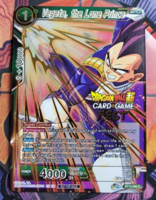 Vegeta, the Lone Prince Card Game Fest Tournament Gold Promo Dragon ...