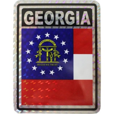 Wholesale Lot 6 State of Georgia Flag Reflective Decal Bumper Sticker ...