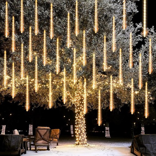 192 LED Star Shower Lights Fairy String Light Falling Rain Tree Garden ...