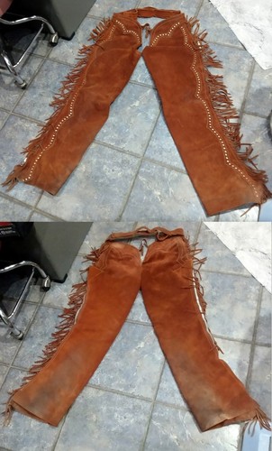 Vintage Suede leather Fringe 70's Small / Youth Shotgun Chaps | eBay