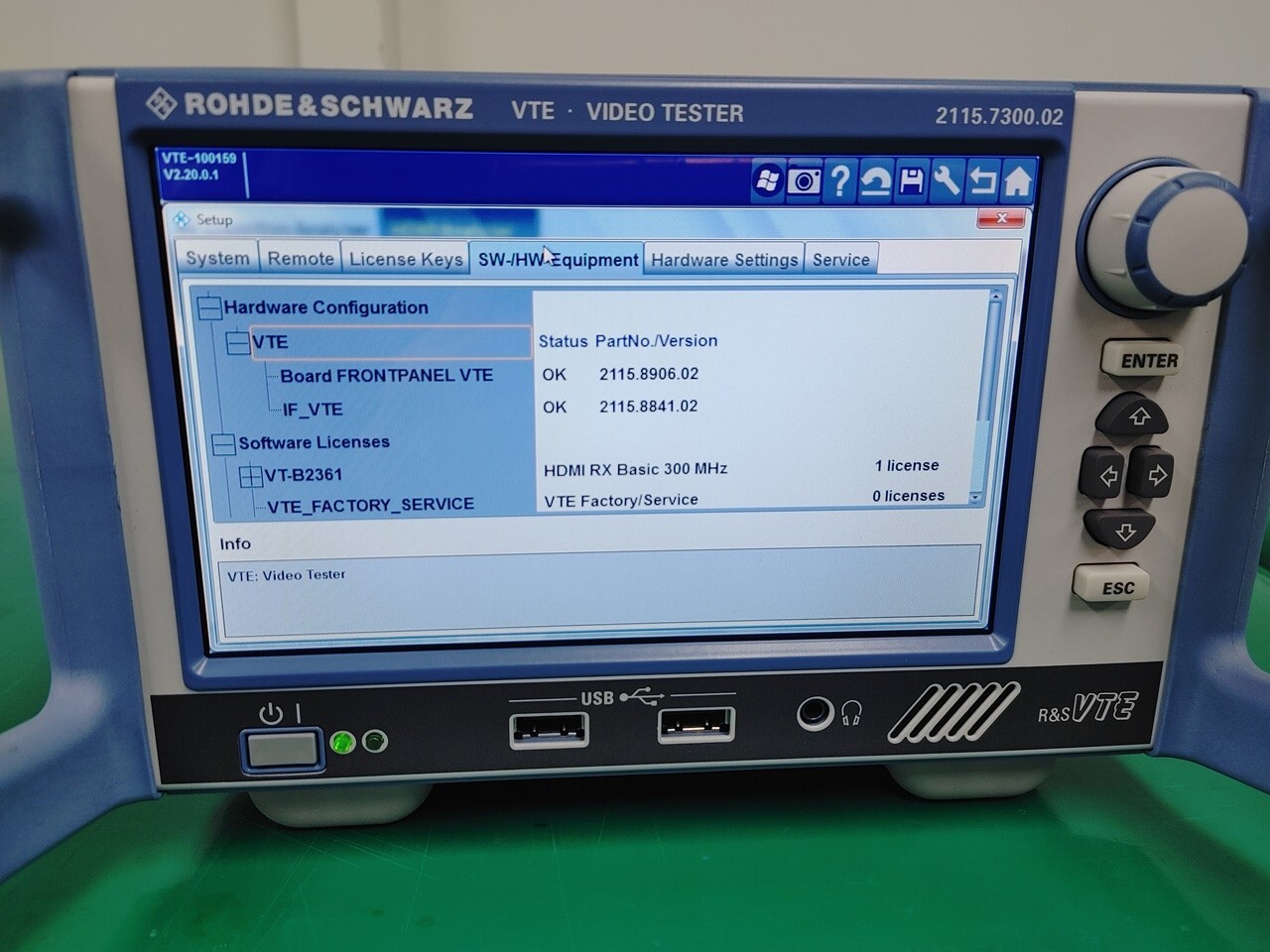 R&S VTE(2115.7300.02) Video Analyzer Win 7 opt VT-B2361/ VT-K2110/ VT ...