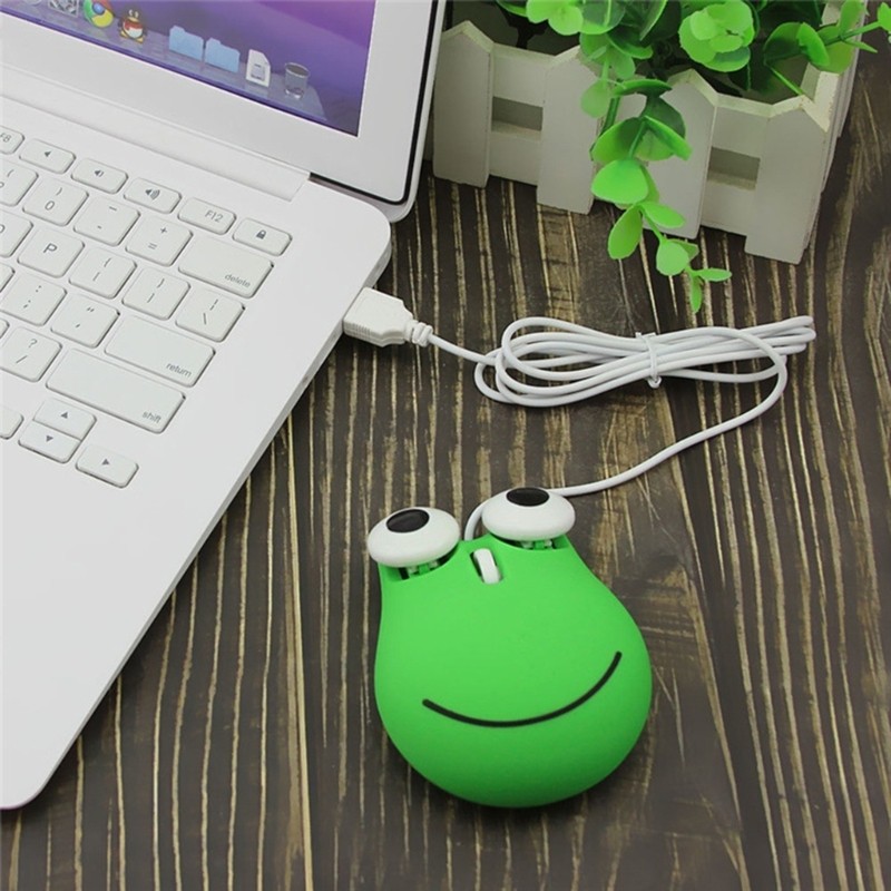Creative USB Wire Mouse Cute Frog Gamings Mouse 1200dpi Funny Mice 3Key ...
