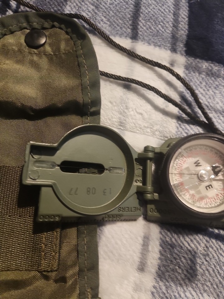 CAMMENGA LENSATIC MILITARY COMPASS New PHOSPHORESCENT MODEL 27 OD Green ...