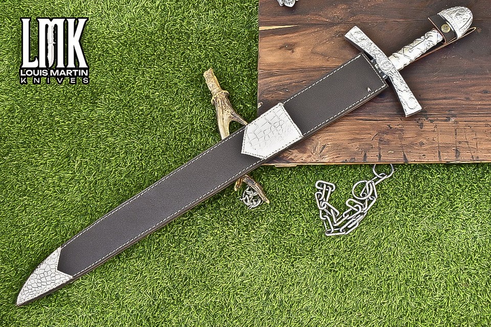 LMK Forged Twist 440C Steel Sword Damascus Unique Steel Guard | eBay