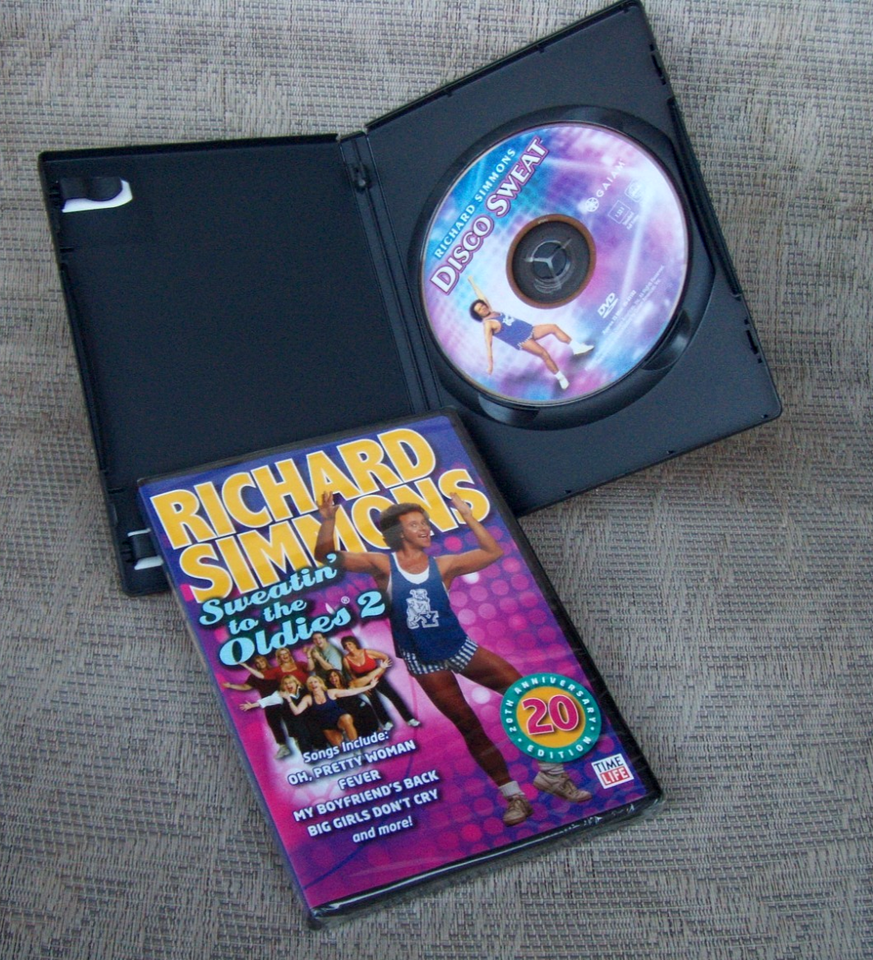 Richard Simmons DVD lot of 2 DVDs / Disco Sweat & Sweatin' to the ...