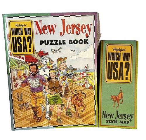 HIGHLIGHTS Which Way USA? New Jersey Puzzle Book With Folded Map Games ...
