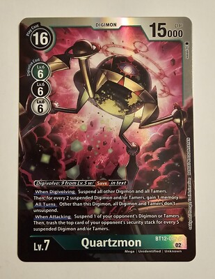 Quartzmon BT12-057 SR - Digimon Card Game - Across Time | eBay