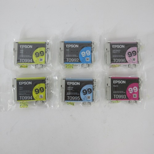 Lot of 6 Epson 99 Ink Cartridges Genuine Light Magenta Magenta Yellow ...