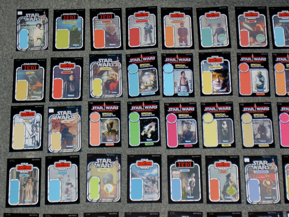 Vintage Star Wars 104 x LOT,SET,MINI BACKING CARDS,CARDBACKS,FIGURE ...