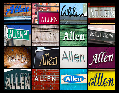 ALLEN Name Poster featuring photos of actual signs | eBay