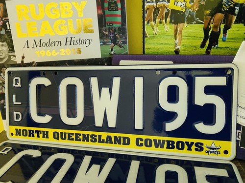 PPQ North Queensland Cowboys COW 195 Personalised Number Plates QLD NRL ...