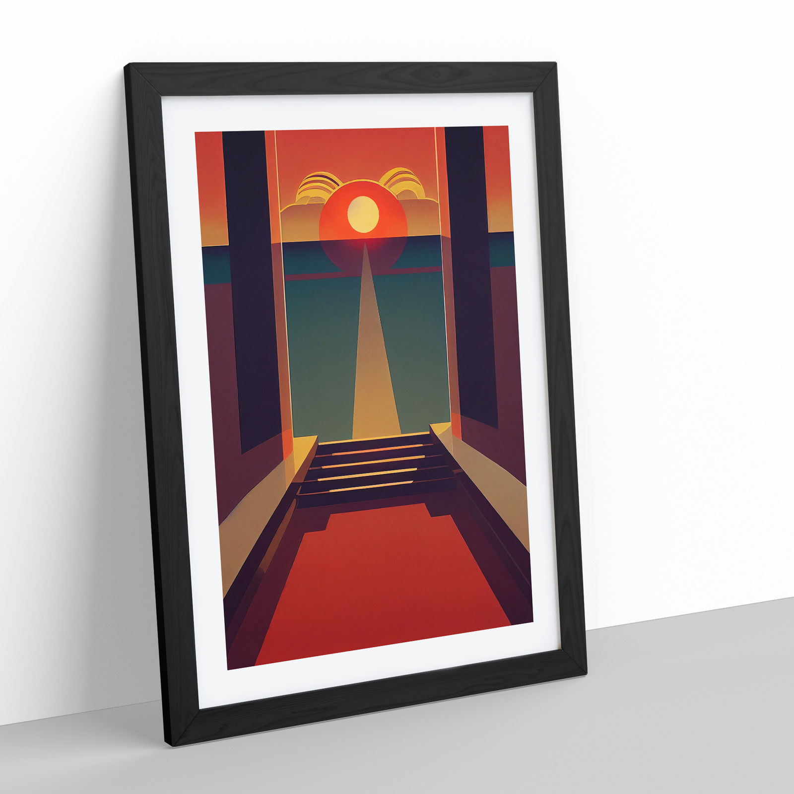 Art Deco Sunset No.3 Wall Art Print Framed Canvas Picture Poster Decor ...