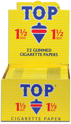 TOP Rolling Paper 1 1/2 Cigarette Paper Fine Gummed 1.5 Size Box of 24 ...