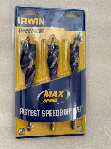 Irwin Speedbor 3 Piece MAX Tri-Flute Speed Bits Set 5/8" - 1" | eBay