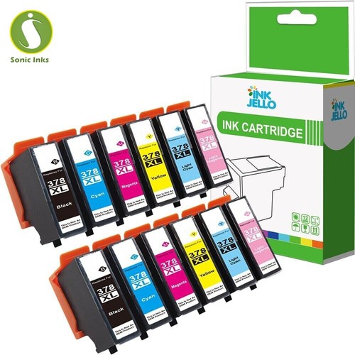 12 INK 378 XL FIT FOR EPSON XP-8700 XP-8600 XP-8500 XP-8505 XP-8605 ...