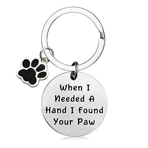 Dog Lover Gifts Keychain When I Needed A Hand I Found Your Paw Keychian ...
