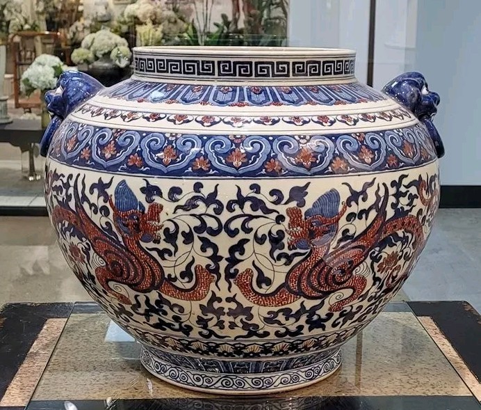 Stunning Emperor Pot In Blue and White with Red Glaze Ming Dynasty -19 ...