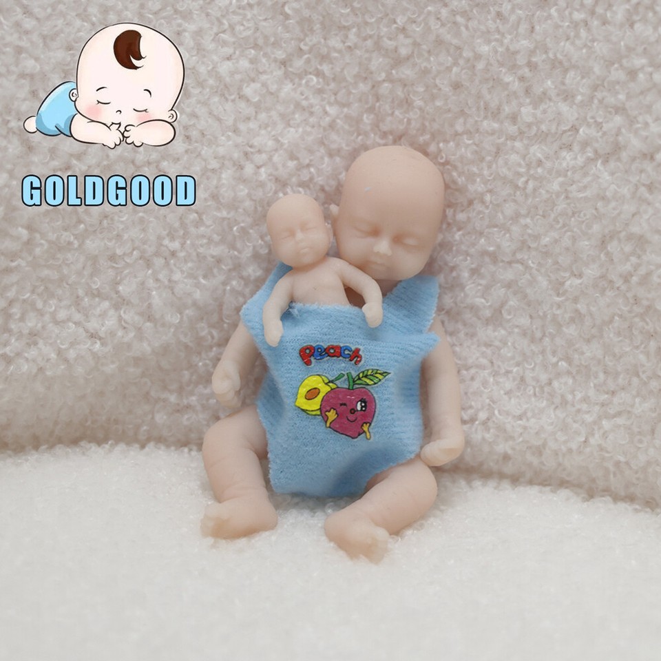 Mini 1.9-3.9inch Reborn Baby Boy&Girl Doll Sleeping Baby Full Body ...