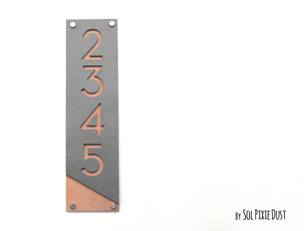 Modern House Numbers Concrete