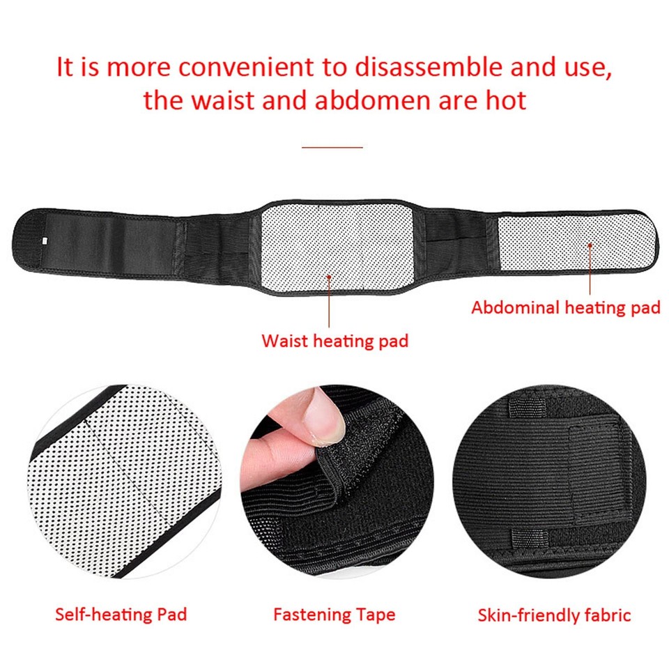 Back Support Magnetic Belt Brace Self Heating Lumbar Lower Waist Belt ...
