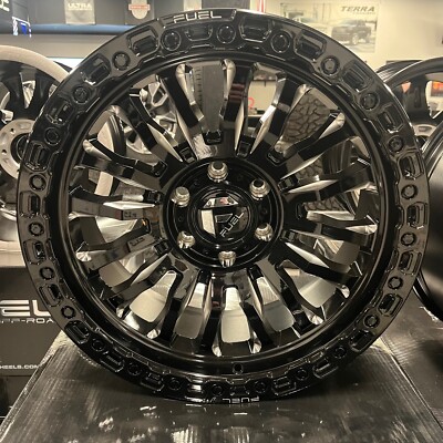 4) 20" Fuel FC857 Rincon 20x10 6x5.5 Gloss Black Milled Wheel -18 Rim ...