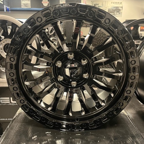 4) 20" Fuel FC857 Rincon 20x10 6x5.5 Gloss Black Milled Wheel -18 Rim ...