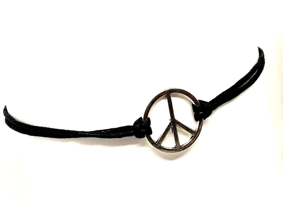CND Peace Sign Necklace Pendant Extinction Rebellion Choker Cord Boho ...