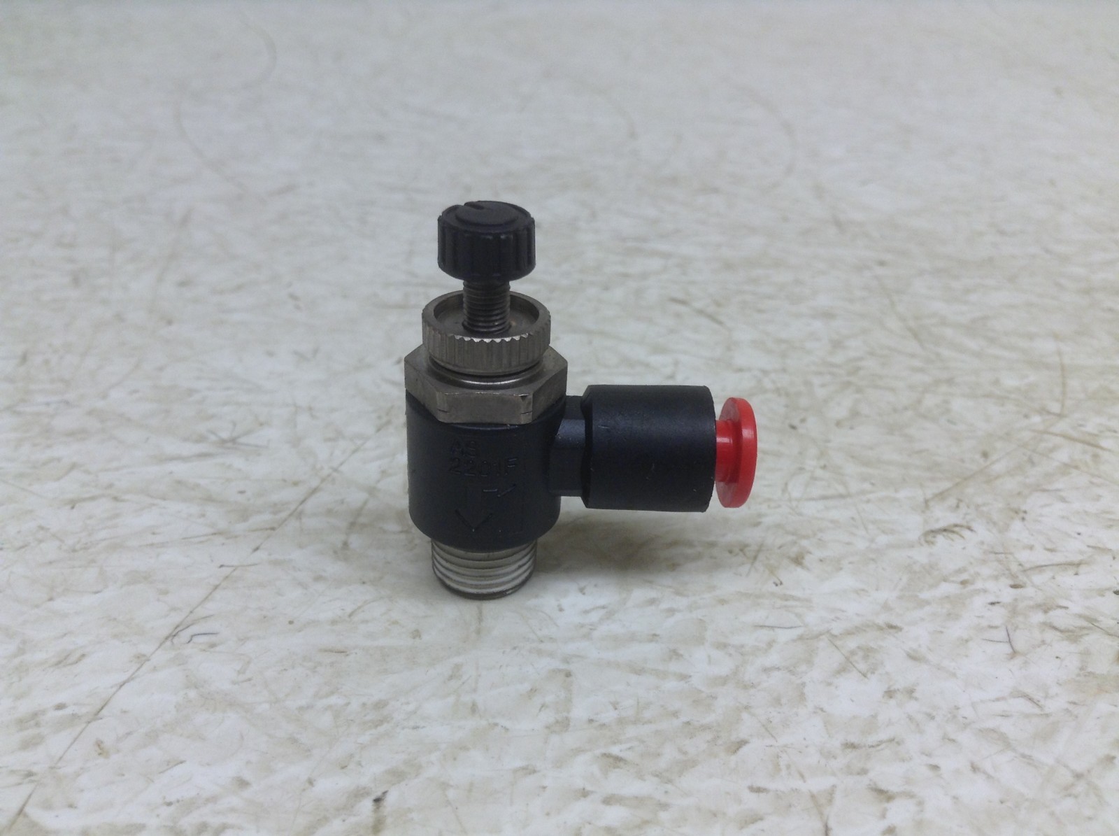 SMC AS2201F 3/16" Black Red Pneumatic Flow Control Valve AS 2201F | eBay